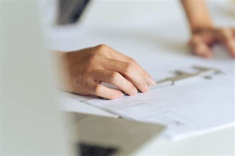 Engineer Are Planning A Structure Sketch With Circular Tools Complete With Architect Equipment