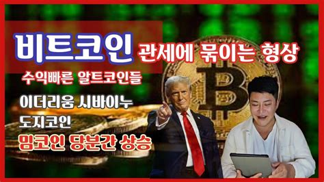 비트코인 트럼프 관세 점치기 시장 변화대응 상승할 알트코인 시바이누 이더리움 리플 Xrp 도지코인등 현직무당 신점 Youtube