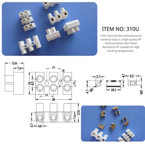 U A Poles U Type PP Feed Through Terminal Block Terminal Box Manufacturers Tai Ding