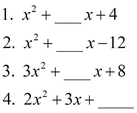 Factoring Quadratics Open Middle®