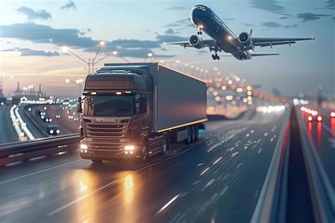 Premium Photo Dynamic Transportation And Logistics Concept With Freight Transport
