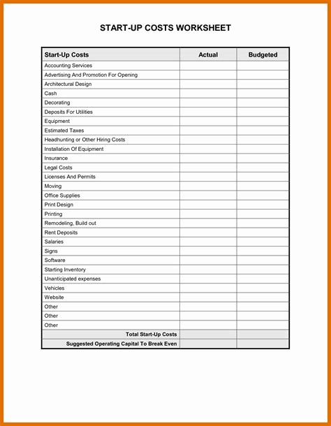 Start Up Expense Sheet Durun Ugrasgrup Intended For Start Up Business Expense Template Db