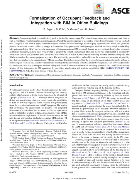 pdf formalization of occupant feedback and integration with bim in