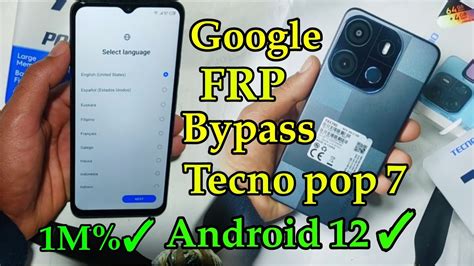 Tecno Pop 7 Google FRP Bypass BF6 Android 12 Google Account YouTube