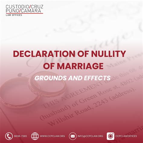Declaration Of Nullity Of Marriage Custodio Cruz Puno And Camara Law Offices