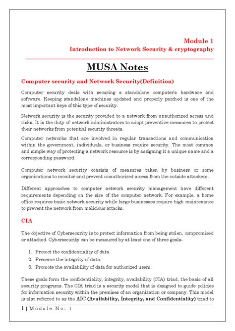Computer Network Security Module 1 Module 1 Introduction To Network