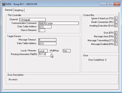 Message MSG MicroLogix 1400 Writing Data Over Ethernet To A MicroLogix 1100 The Automation