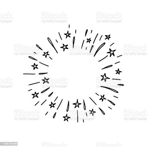 프레임 벡터 낙서 손으로 그린 디자인 요소 태양은 별과 함께 스케치 일러스트레이션을 터뜨립니다 검은색에 대한 스톡 벡터 아트 및 기타 이미지 Istock
