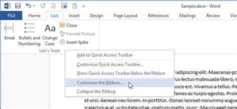 How To Reset The Ribbon To Its Default Settings In Office 2013
