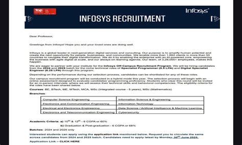 Infosys Off Campus Biggest Hiring For Fresher 2024 And 2025 Batch Apply