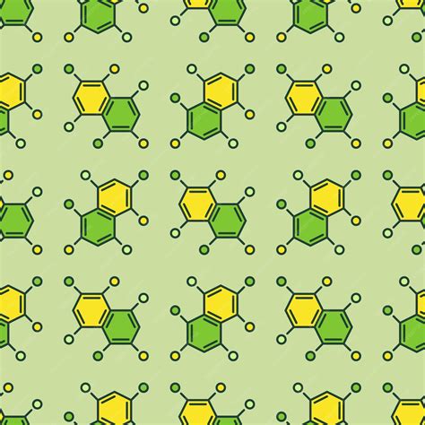 Premium Vector Green Hexagonal Chemical Compounds Vector Modern Seamless Pattern