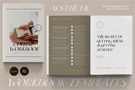 Aesthetic Workbook Templates Canva A Templates And Theme By Andrewpixel Creative Market