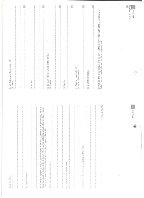 A Level Physics Edexcel All Of Materials Exam Questions Theory Revision Questions And