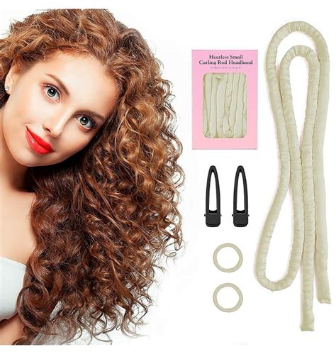 소형 히트리스 헤어 컬러 업그레이드된 1524cm60인치 엑스트라 롱 무열 컬링 로드 헤드밴드 가열 티몬