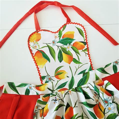 Lemon Apron For Women Cute Sweetheart Waterproof Kitchen Etsy