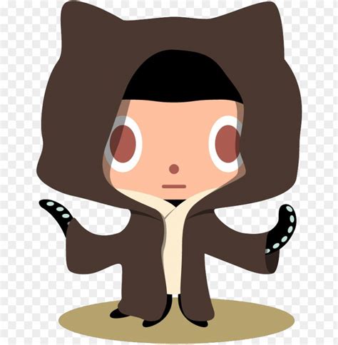 GitHub Hooded Octocat Character Illustration TOPpng