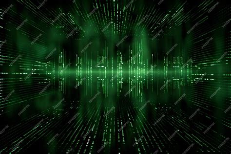 Premium Ai Image Green Digital Binary Data On Computer Screen Background Matrix Style