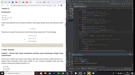 Python 3 Programming Work And Force Calculator Program Defwhile If Else And Elif Youtube