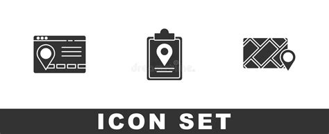 Set Infographic Of City Map Navigation Folded With Location Marker And