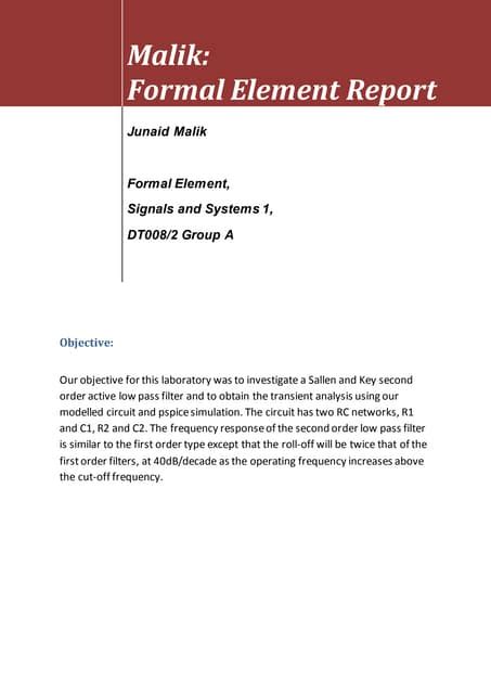 Malik Formal Element Report Docx