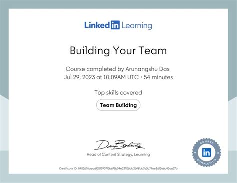 Just Finished The Course “building Your Team” By Izzy Gesell Arunangshu Das