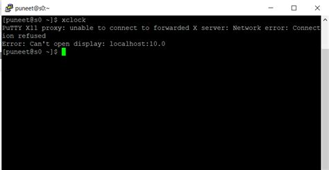 putty can t open display