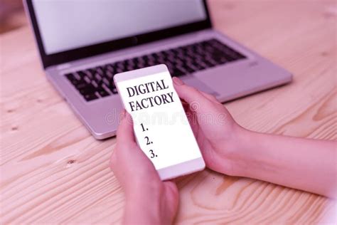 Word Writing Text Digital Factory Business Concept For Uses Digital Technology To Operate The
