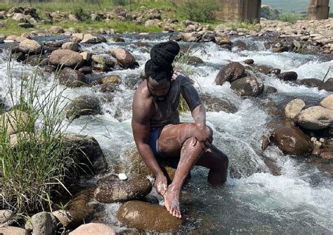 In Pictures Big Zulu Bathes In The River In Bergville