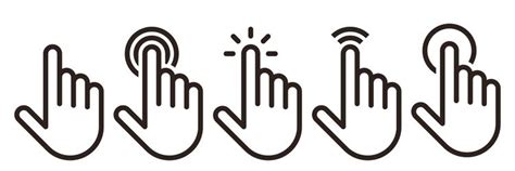 Hand Pointer Cursor Click Icon Royalty Free Vector Image
