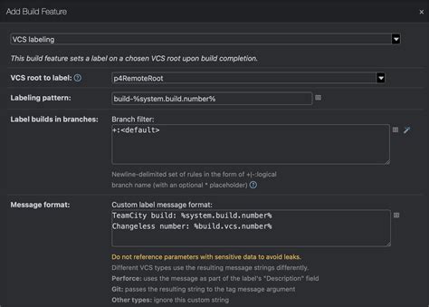 Vcs Labeling Teamcity On Premises Documentation