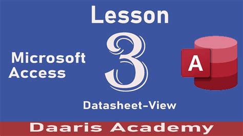 Creating Table By Using Datasheet View Ms Access Database Afsomali Youtube