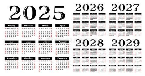 Free Downloadable Five Year Calendar Template For Effective Planning