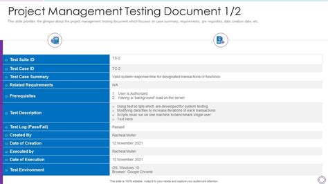 project administration planning project management testing document