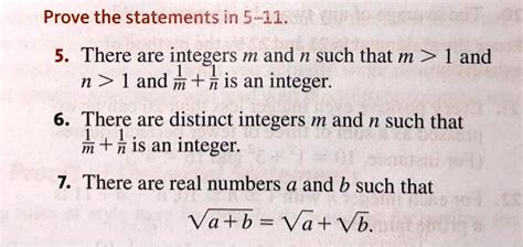 Prove The Statements In 5 11 5 There Are Integers M And N Such That M And N And M Is An Integer