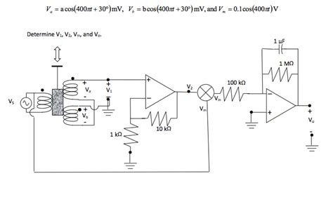 Solved In The Lvdt Arrangement Shown Below Va Vb And Vm