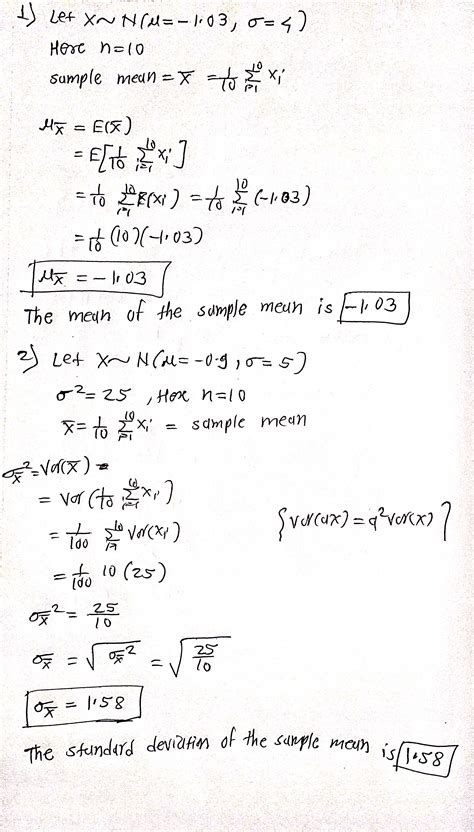 Solved How To Calculate The Sample Mean How To Calculate The SD Course Hero