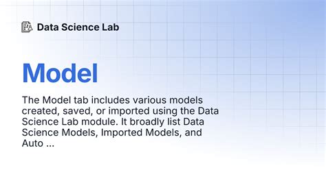 Model Data Science Lab