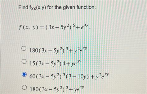 Solved Find F X Y For The Given Chegg Com