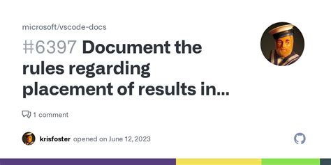 Document The Rules Regarding Placement Of Results In The Vs Code