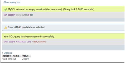 mariadb wait timeout controlling and managing the serve operations