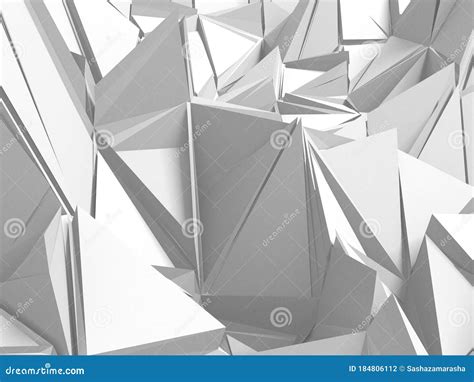 White Geometric Poligon Abstract Background Stock Illustration Illustration Of Render Origami