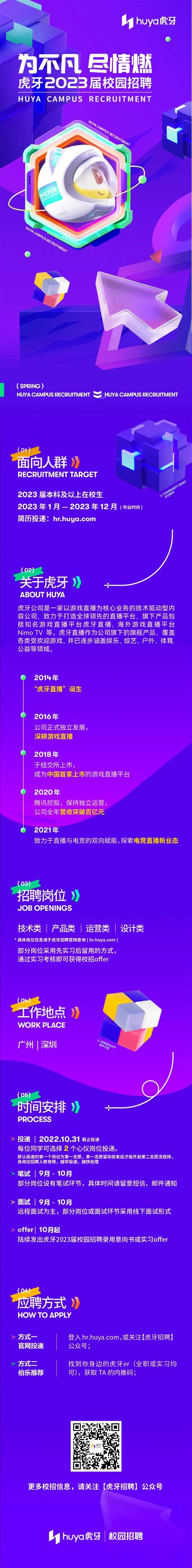 招聘信息虎牙2023届校园招聘 电子与信息学部