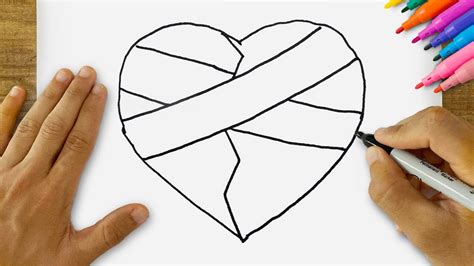 How To Draw A Broken Heart Very Easy Broken Heart Drawing Youtube