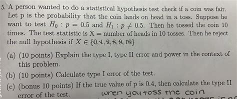 Solved 5 A Person Wanted To Do A Statistical Hypothesis