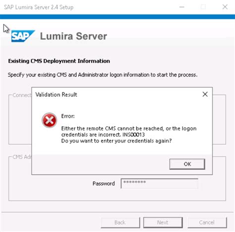 Ins00013 Error When Installing Lumira Server Server Administration Businessobjects Board