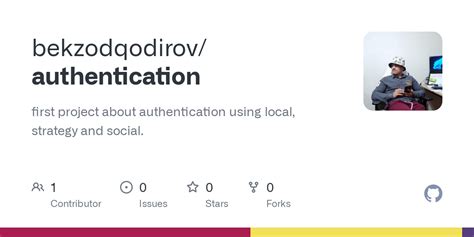 Github Bekzodqodirov Authentication First Project About Authentication Using Local Strategy