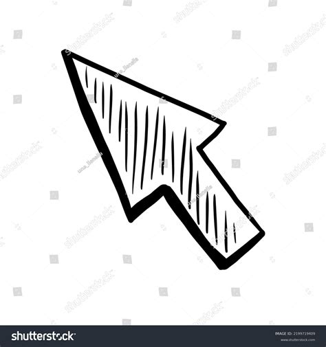 Cursor Arrow Sketch Vector Illustration On Stock Vector Royalty Free 2199719409 Shutterstock