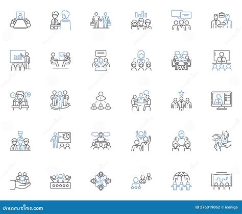 Summit Team Line Icons Collection Collaboration Synergy Trust Unity
