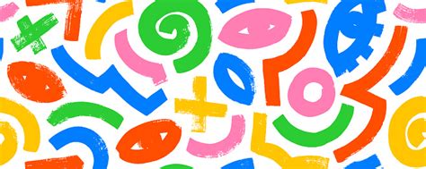 다채로운 기하학적 완벽 한 배경 와 대담한 브러시 그려진 낙서 와 그림 손으로 그린 대담한 기하학적 획과 모양 재미 있고 지저분한 어린아이 모양 순진한 그림 창의적인 낙서