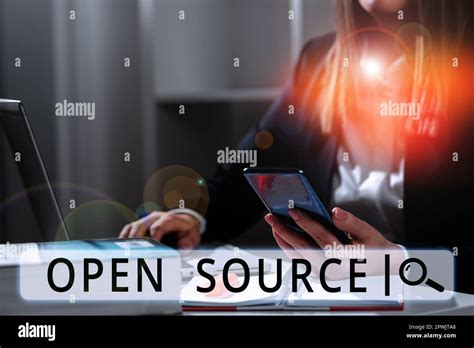 Inspiration Showing Sign Open Source Word Written On Denoting Software